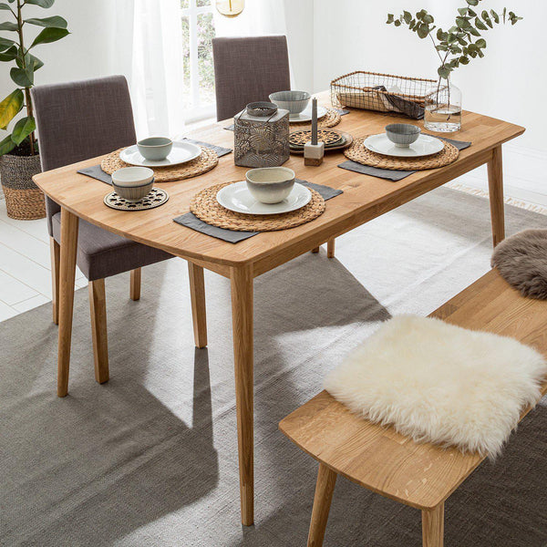 NordicStory Nordic Scandinavian Oak Solid Wood Dining Table